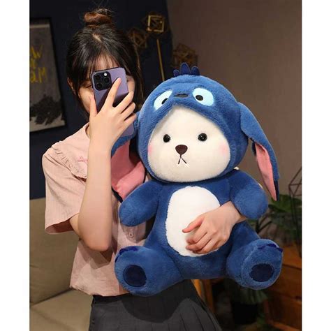 Jual Boneka Teddy Bear Kostum Hoodie Stitch Boneka Beruang Ukuran 45cm