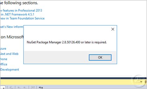 Error Nuget Package Manager 2850126400 Or Later Is Required