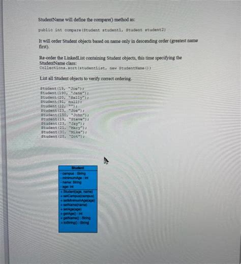 Solved Comparable And Comparator Parts 1 And 2 In A File Chegg Com