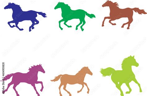 Vektorová grafika Galloping horse or mustang Horse running silhouette