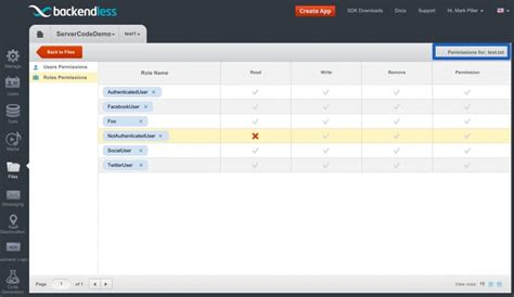 how to restrict access to files using backendless console backendless