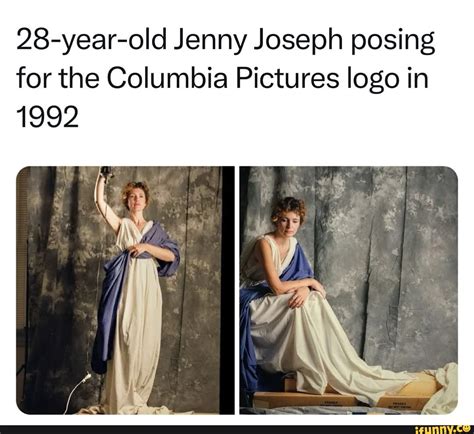 28 Year Old Jenny Joseph Posing For The Columbia Pictures Logo In I