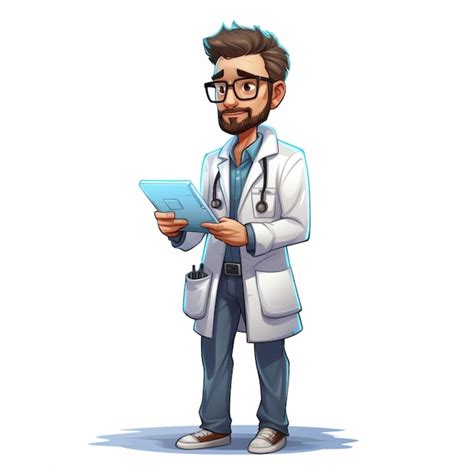 Premium Ai Image Man Technologist D Cartoon Illustraton On White