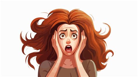 Stressed Cartoon Woman Illustration Overwhelmed Female Character In