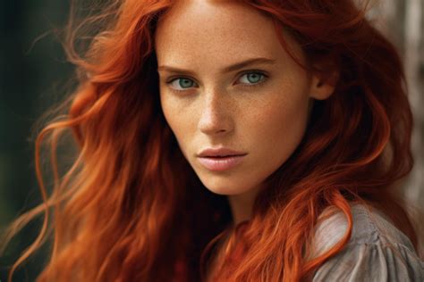 Captivating Portrait Of A Woman With Vibrant Red Hair 54362093 Stock