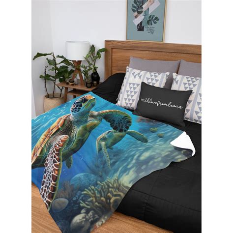 Sea Turtle Blanket Sea Turtle Throw Blanket Sea Turtle Fleece Blanket