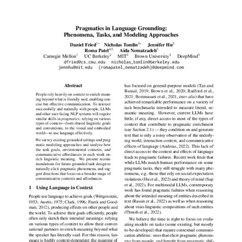 Pragmatics In Language Grounding Phenomena Tasks And Modeling