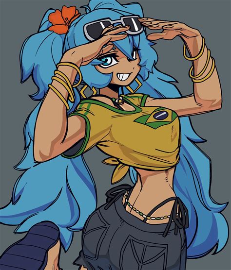 Bone Nigi Brazilian Miku Hatsune Miku Vocaloid Highres 1girl Aqua Eyes Aqua Hair Bikini