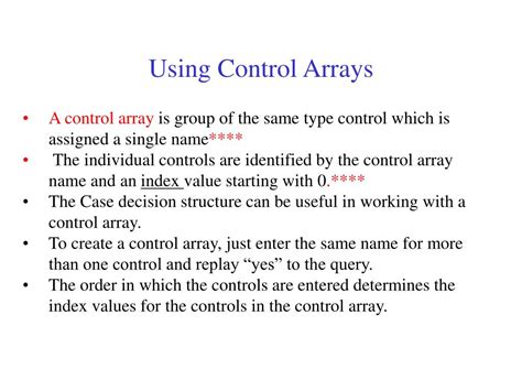 Ppt Chapter Six Working With Arrays In Visual Basic Powerpoint Presentation Id6122304