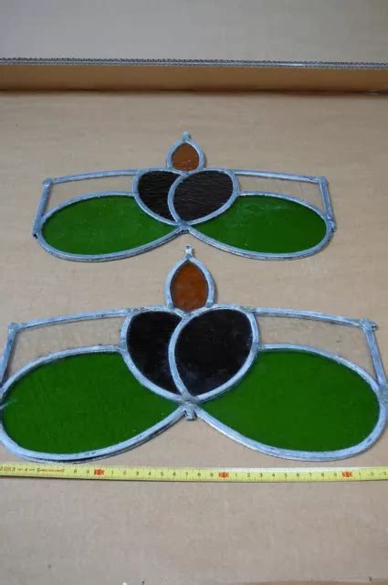 Antique Stained Glass Window Panels X2 Matching Pair £3500 Picclick Uk