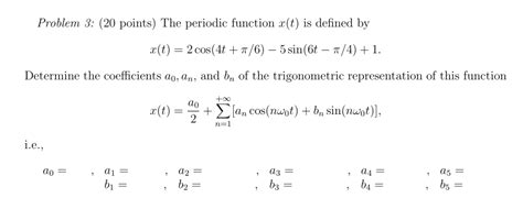 solved problem 3 20 points the periodic function x t is