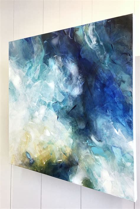 Ocean Inspired Original Acrylic On Canvas Artwork On 36 X 36 Gallery