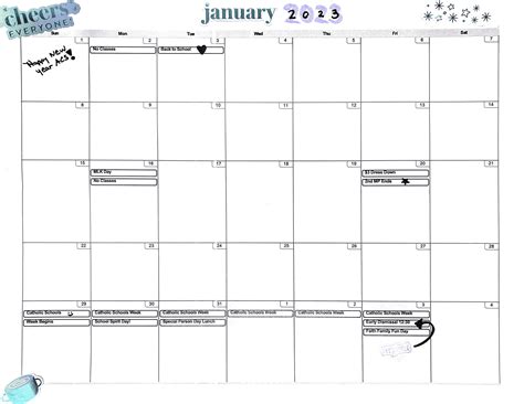 Calendar Assumption Catholic School
