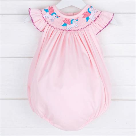 Unicorn Smocked Pink Bubble Classic Whimsy