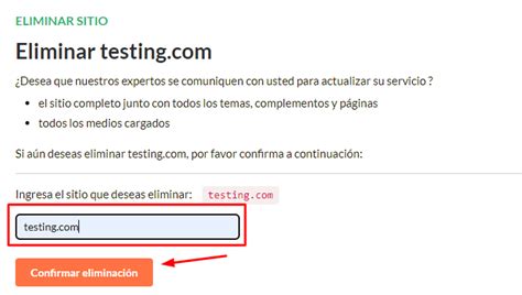 Cómo eliminar un sitio de WordPress WordPress Gestionado