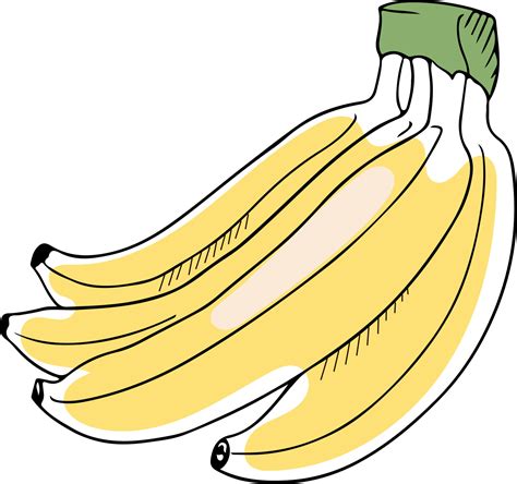 Lineart Style Vector Bunch Of Bananas Black Outline On White Background