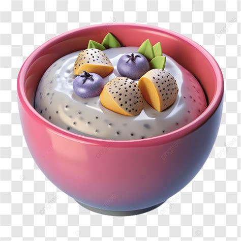 상쾌하고 생균제가 풍부한 간식을 위해 흰색 배경에 고립 된 치아 씨앗을 곁들인 냉장 과일 요구르트 한 그릇 요거트 과일 치아 Png 일러스트 및 이미지 에 대한 무료