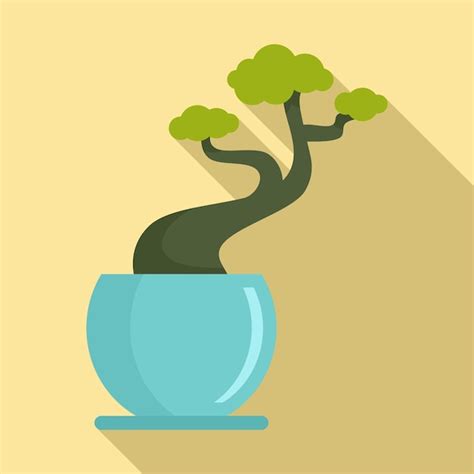 Premium Vector House Tree Pot Icon Flat Illustration Of House Tree