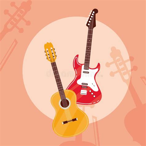 Guitar Electric And Acoustic Instruments Stock Vector Illustration Of