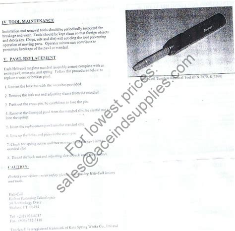 PDF HeliCoil Tangless Installation Tool Instructions DOKUMEN TIPS
