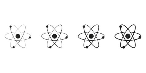 Jeu Dicônes Datome La Structure Du Noyau Atomique Isolé Sur Fond