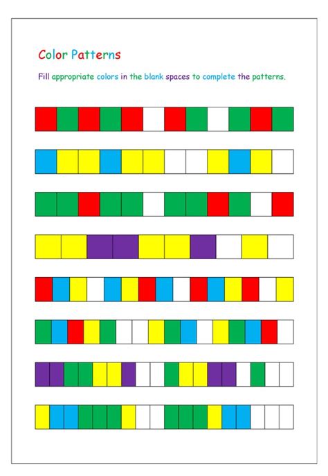 Kindergarten Patterns Worksheets Printable Worksheets Hq