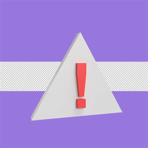 Premium Psd Warning 3d Icon Model Cartoon Style Concept Render