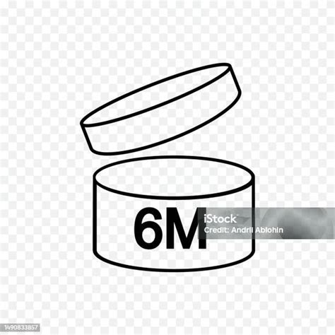 12m Pao 아이콘입니다 개봉 후 12개월 기간 뚜껑과 숫자가 열린 얇은 선 항아리 제품 신선도 시간 화장품 샴푸 메이크업