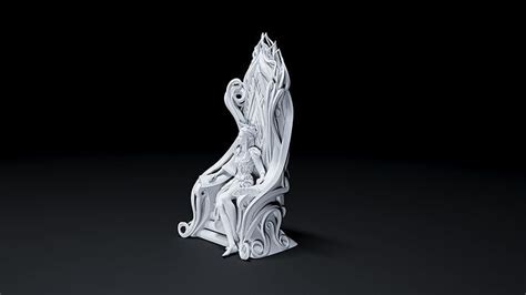 Throne Of Shards Seated Female Elf Noble On Throne 3d Model 3d
