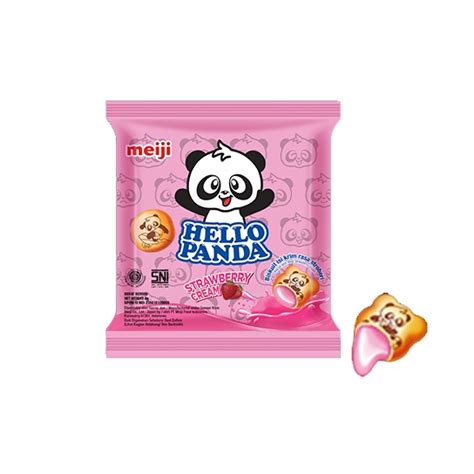 MEIJI Hello Panda Strawberry Cream Biscuits 8g Each Halal Mini Pack Shopee Singapore