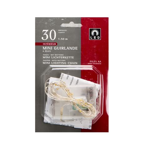 Guirlandes éléctriques Guirlande Int LED mini fils à piles L cm Schilliger