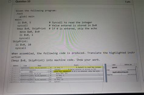 Solved Question 105 ﻿ptswhen Assembled The Following Code