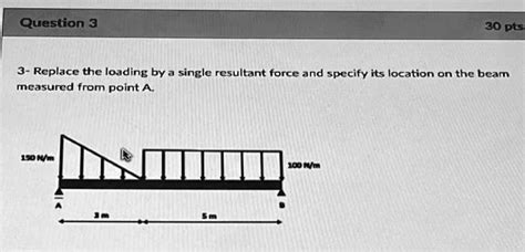 Solved Question 3 30 Pts 3 Replace Thc Loading By Single Resultant