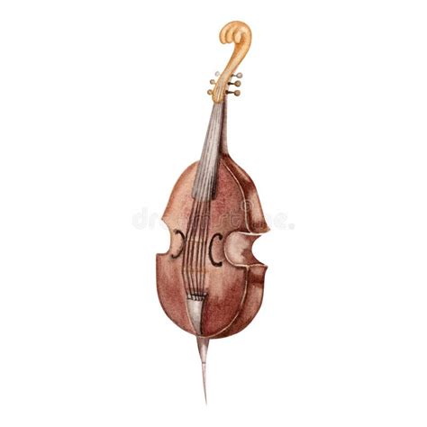 Vintage Double Bass Musical Instrument Classical String Viola Da Gamba Stock Image