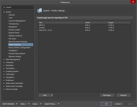 System Preferences Altium Designer 24 Technical Documentation