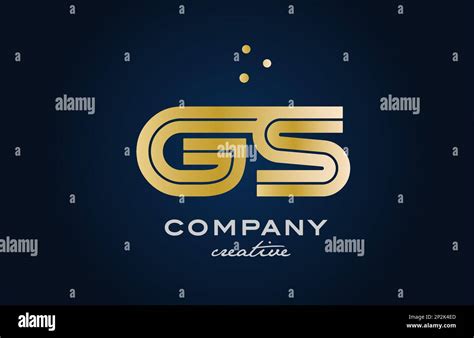 Gold Golden Gs Combination Alphabet Bold Letter Logo With Dots Joined