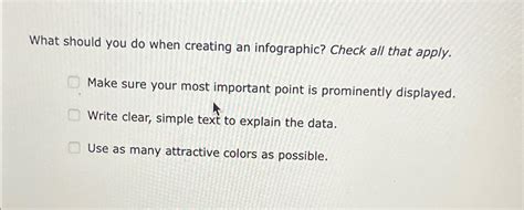 Solved What Should You Do When Creating An Infographic