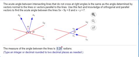 Solved The Acute Angle Between Intersecting Lines That Do