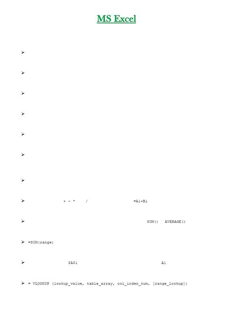 Ms Excel Guide Pdf