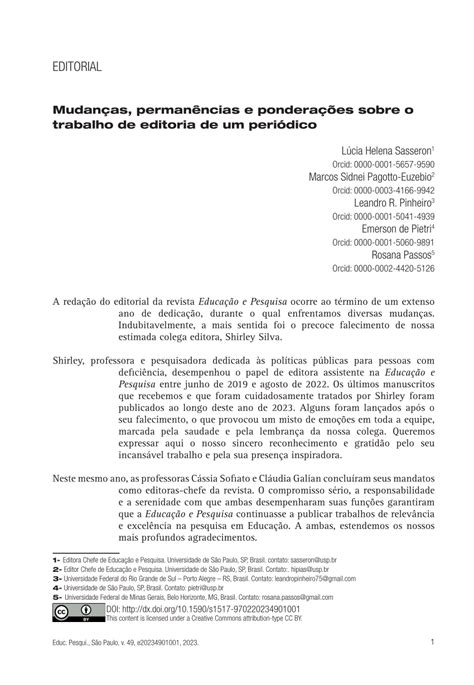 PDF Mudanças permanências e ponderações sobre o trabalho de editoria