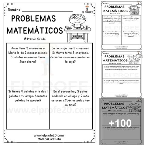100 Problemas Matemáticos El Profe Material Educativo Facebook