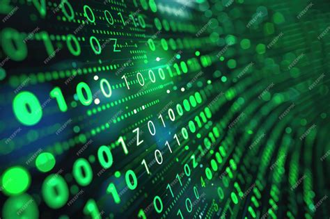 Premium Photo Green Binary Code On Computer Screen Texture Background