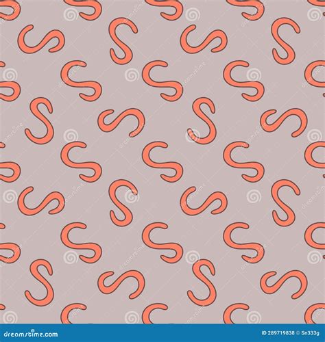 Spirilla Spiral Bacterium Vector Science Concept Red Seamless Pattern