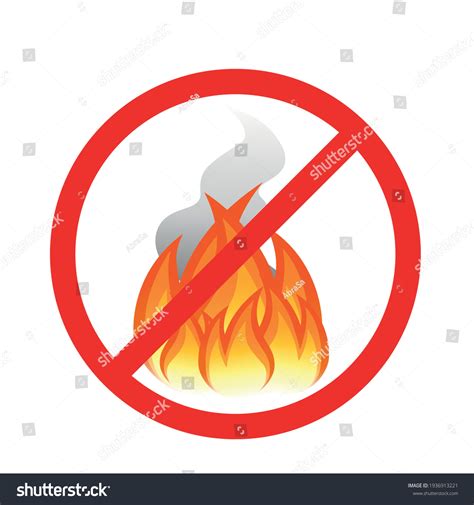 No Open Fire Flame Caution Sign Stock Vector Royalty Free 1936913221