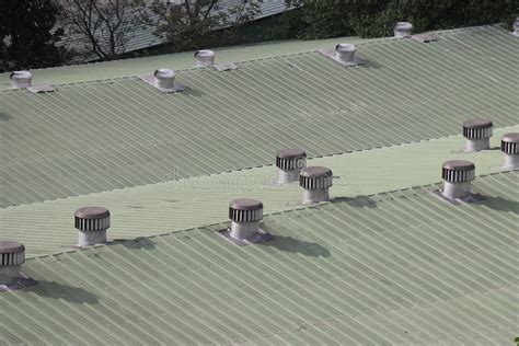 Air Ventilators That Are Not Driven By Power On The Roof Of Some Small Industry Ventilators On