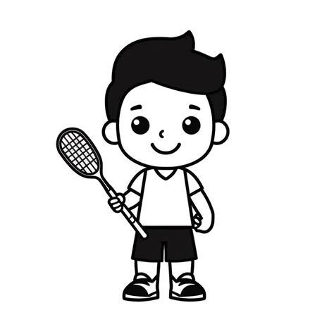 Printable Badminton Action Coloring Page — Free