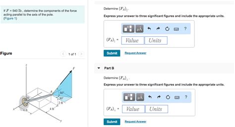 Solved Determine FA If F 540 Lb Determine The Compone Chegg