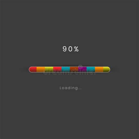Rainbow Loading Bar In Progress Symbol Icon Banner Rainbow 90 Pecent