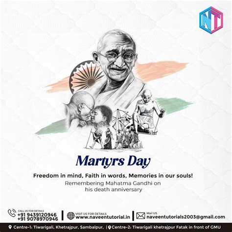 Martyrs Day Happy Gandhi Jayanti Martyrs Day Gandhi