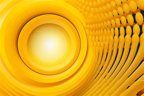 Premium Photo Vector Yellow Geometric Circular Shape Background